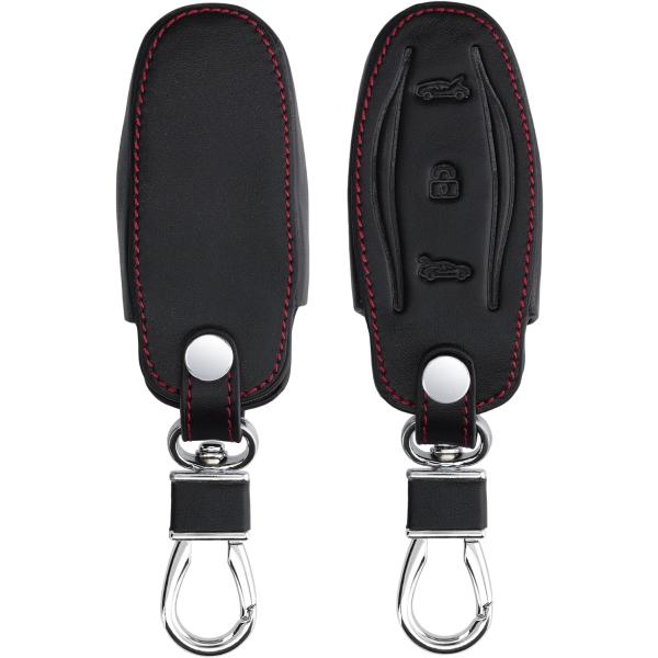 商品名kwmobile カーキー 保護カバー 対応: Tesla Model S 車のキー - スマートキー キーケース 鍵ケース PUレザー - 黒色kwmobile Key Cover Compatible with Tesla Mod...