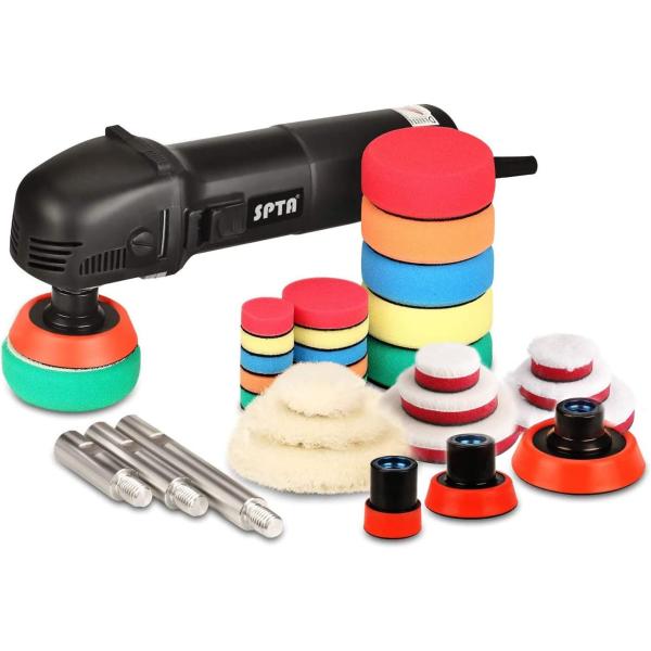 商品名SPTA Mini Polishing Machine Buffer Rotary Polisher Auto Detailing Superpolish with 27Pcs Detail Polishing Pad Mix Siz...