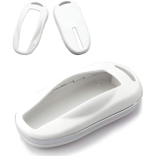 商品名Xotic Tech 光沢 ホワイト ABS 保護 ハード シェル キーレス スマートキー FOB カバーケース Tesla Model S 2012 2013 2014 2015 2016 2017 2018に対応Xotic Tec...