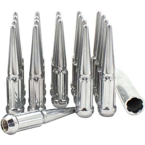 商品名Wheel Accessories Parts 20 Pcs 12mm 1.50 12x1.50 Thread Lug Nuts Spike Spline Solid Metal Truck Spline 4.40"" Long Ch...