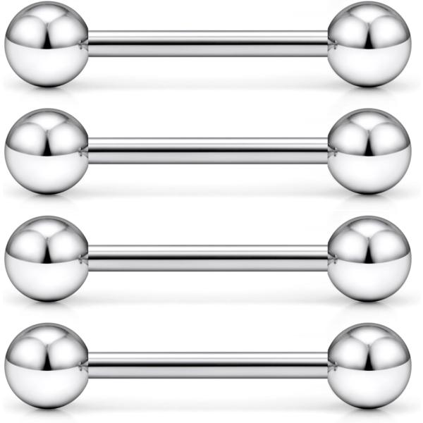 商品名Ftovosyo 2組 グレード23 チタンステンレススチール 外部ねじ込み式ニップリング トングシールド バーベルリング ボディピアスリテーナー 16G 14G 12-16mmFtovosyo 14G Grade 23 Titani...