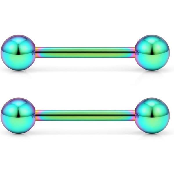 商品名Ftovosyo 14G ステンレススチール 内部にねじ込まれた舌 ニップル シールド バーベル リング バー ボディピアス ジュエリー リテーナー 12-16mm, 金属Ftovosyo 2PCS 14G 316L Stainles...