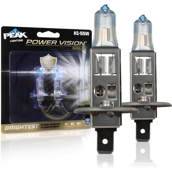 商品名PEAK Power Vision Gold Automotive High Performance H1 55W Headlights (2 Pack)ブランド：PEAK商品サイズ：2-Pack高さ：3.7 cm横幅：12.9 cm...