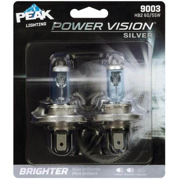 商品名PEAK パワービジョン シルバー 自動車パフォーマンスヘッドランプ 9003 H4 HB2 2個パックPEAK Power Vision Silver Automotive High Performance 9003/H4/HB2 ...