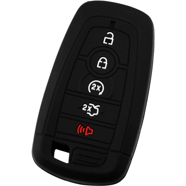 商品名KeyGuardz キーレスエントリー リモートカースマートキーフォブ アウターシェルカバー ソフトラバー保護ケース Ford Raptor Explorer Mustang M3N-A2C93142600用KeyGuardz Key...