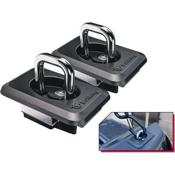 商品名Bull Ring レイズドフィット 格納式トラック荷台タイダウンアンカー 2009-2022 Dodge RAM 1500 2500 3500 トラック &amp; 2014-2019 トヨタ タンドラ CrewMax トラック用 ...