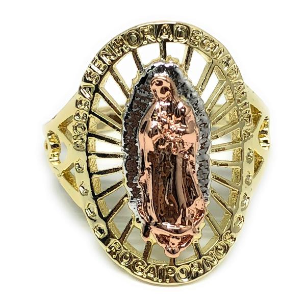商品名: Fran &amp; Co. ゴールドメッキ レディース 3色 聖母マリア リング グアダルーペ アニロ, 金属, NA Fran &amp; Co. Gold Plated Women's Tri-Color Virgin Ma...