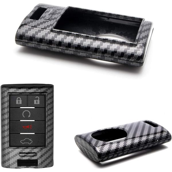 商品名x xotic tech グロッシーブラック カーボンファイバーパターン ABS キーフォブ シェル カバー キャデラック ATS CTS XTS DTS DTS SRX エスカレード シボレー C7 コルベット のスマートキーレスエ...