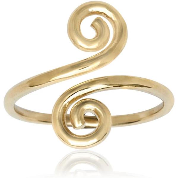 商品名JewelryWeb Curata ソリッド 10K イエローまたはホワイトゴールド 調節可能 スワール アールデコ トウリング (10mm x 18mm) ホワイトJewelryWeb Curata Solid 10K Gold A...