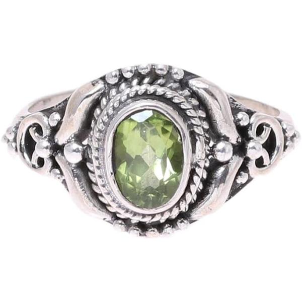 商品名NOVICA 職人 ハンドメイド ペリドット カクテルリング インド産トラディショナル .925スターリングシルバー レッド シングルストーン マルサラ誕生石 宝石 'トラディショナルロマンティック', スターリングシルバー, 宝石な...