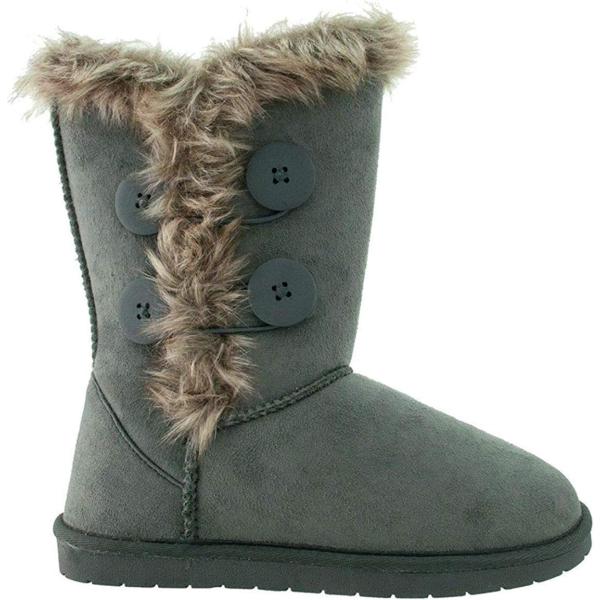 商品名[アンノウン] レディース US サイズ: 7.5 M USWomen's Fur Mid-Calf 4 Buttons Faux Soft Snow Winter Flat Boot Shoes New 02 (7.5 B(M) U...