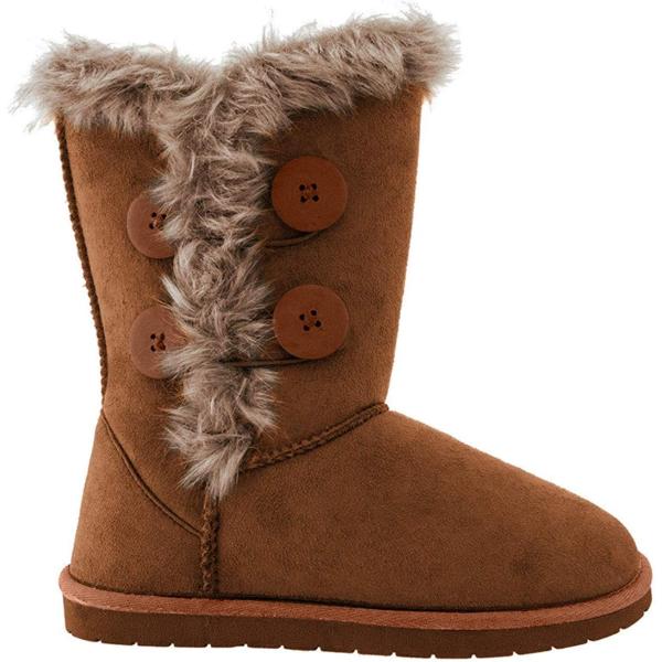 商品名Unknown レディース US サイズ: 6 M USWomen's Fur Mid-Calf 4 Buttons Faux Soft Snow Winter Flat Boot Shoes New 02 (6 B(M) US, T...