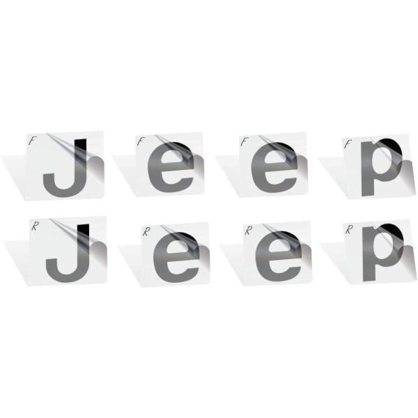 商品名Reflective Concepts - 2019-2021 Jeep Cherokee - Jeep Front and Rear Emblem Overlay Decal Stickers - (Color: Flat Blac...