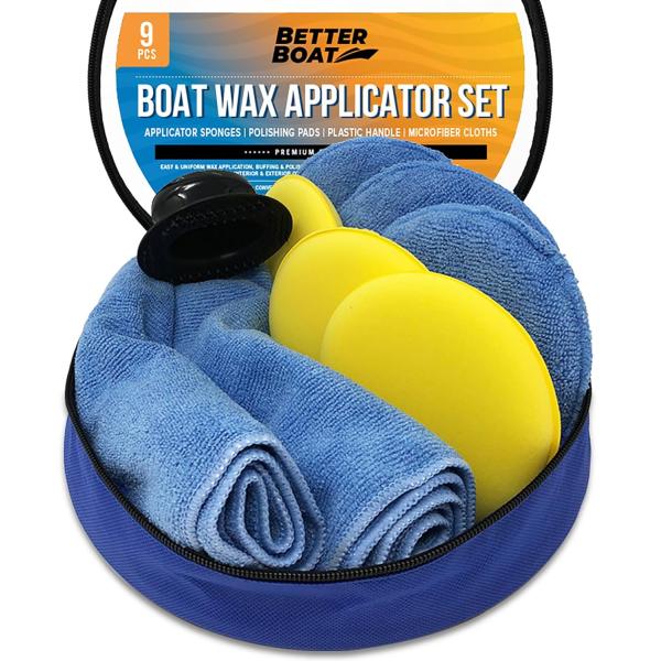 商品名Better Boat マイクロファイバーワックスアプリケーターパッド フォームアプリケーター マリンポリッシュパッド スポンジ クロスワックスセット ボートや車用のディテール研磨Microfiber Wax Applicator P...