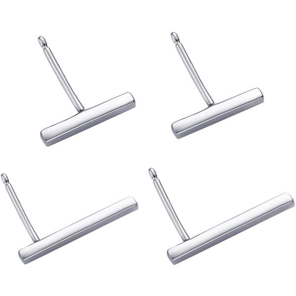 商品名FarryDream 925スターリングシルバー バースタッドピアスセット レディース ティーン ガールズ スクエアフラットバースタッドピアス 2組SLUYNZ 925 Sterling Silver Bar Studs Earrin...