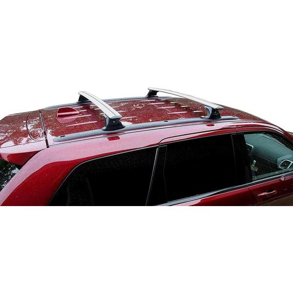 商品名BRIGHTLINES (ブライトラインズ) 高耐久 盗難防止 プレミアムアルミルーフバー ルーフラック クロスバー 2011-2021 Jeep Grand Cherokee (ジープグランドチェロキー) ルーフ付き ブラック プラ...