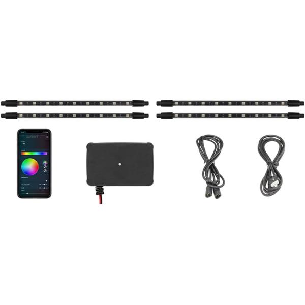 商品名LEDGlow Bluetooth マルチカラーLEDインテリアフットウェルアンダーダッシュネオン照明キット 車/トラック用 - スマートフォンアプリ - どんな色でも作成 - 礼状ライト - 音楽モード - コントロールボックス -...