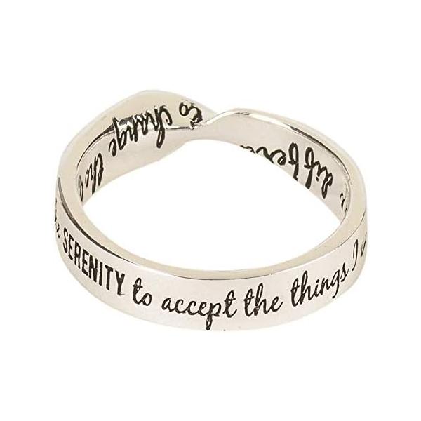 商品名Dicksons Courge Wisdom Serenity Prayer レディース シルバーメッキ ワイド メビウスリング サイズ9, X-Large, 金属Dicksons Courge Wisdom Serenity Pra...