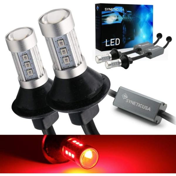 商品名Syneticusa 3157 エラーフリー Canbus レディ レッド LED ブレーキ テイル ストップ ウィンカー 電球 DRL パーキング ランプ ハイパーフラッシュ オールインワン レジスター内蔵Syneticusa 31...