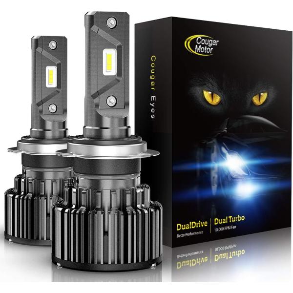 商品名Cougar Motor D3S HIDバルブ アップグレードXenonヘッドライト交換用電球 35W 5000K (電球2個入り)Cougar Motor H7 LED Fog Light Bulbs, K16 Series 180...