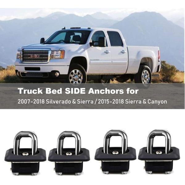 商品名Dibanyou 4個パック トラックベッドサイドウォールアンカー 7.5 x 5.5 x 2.5 inches ブラック DY400007-4Tie Down Anchors Retractable Truck Bed Side W...