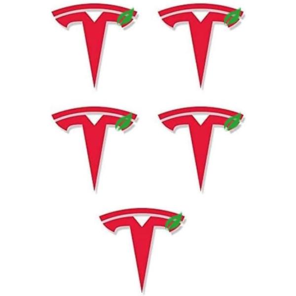 商品名CoolKo Center Cap Wheel Rim Logo T Emblem Decals Stickers 5 Pieces Compatible with Tesla Model 3 &amp; Y [Red]ブランド：Co...