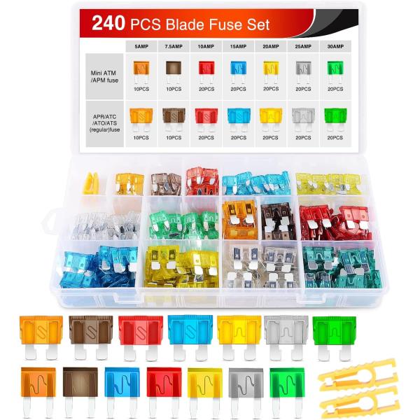 商品名Nilight - Conectores termorretr ctiles, Orange,Coffee,Red,Blue,Yellow,Clear,Green, 240PCS Standard &amp; Mini Blade F...