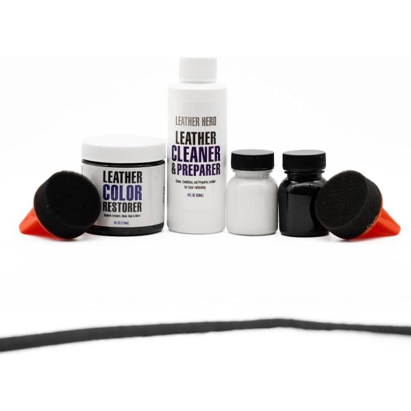 商品名[Leather Hero] 革の色レストア完全修理キット - 補修、色の変更、レザー＆ビニールソファ、財布、靴、オートカーシートを更新、ソファー4オンス（ブラック）Leather Hero Color Restorer Comple...