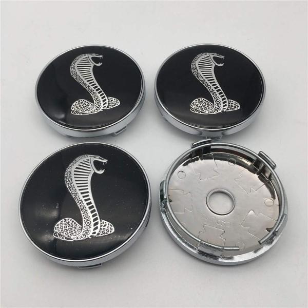 商品名FT&amp;C シェルビーコブラロゴ4個 60mm 2.36インチ ABSアルミニウム製 ブラック 車用カスタムリムホイールハブ センターキャップ ハブキャップカバー4PCS 60mm 2.36"" Shelby ABS Alumi...