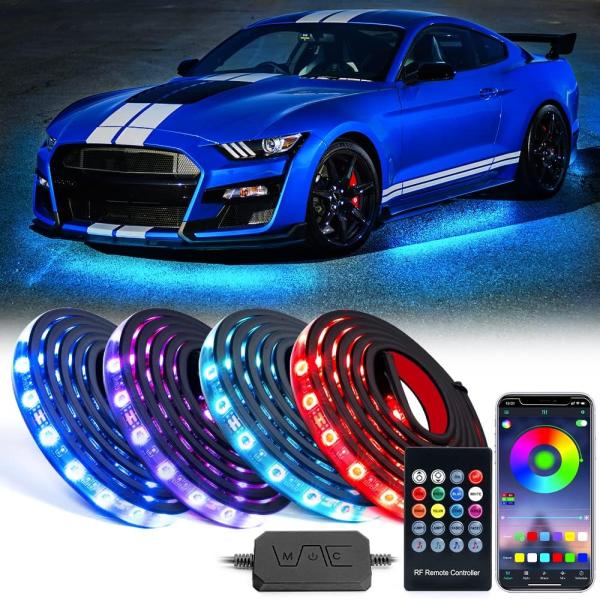 商品名Lumenix Car Underglow LED Lights Kit with APP Control &amp; Wireless Control, RGB Underbody Neon Accent Lights w/Dyna...