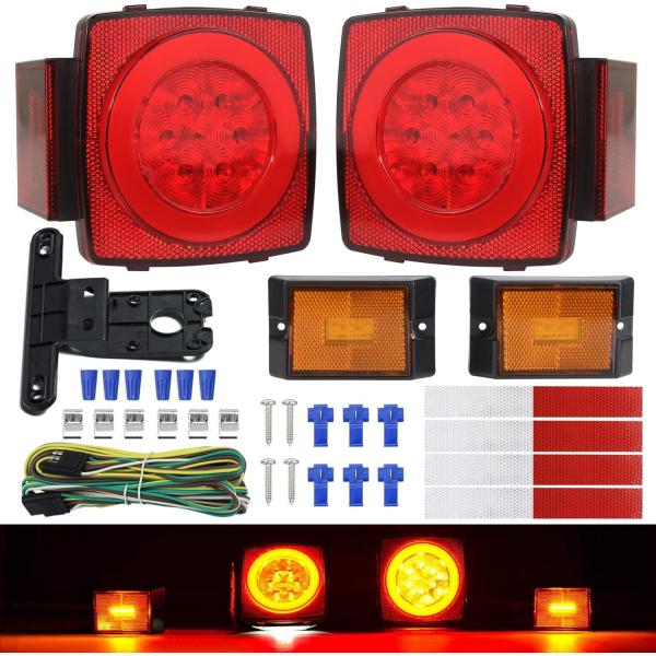 商品名LINKITOM 2019 Halo 水中LEDトレーラーライトキット スーパーブライトブレーキストップ ターンテールライセンスライト キャンピングカー トラック RV ボート スノーモービル 80インチ以下用LINKITOM New...