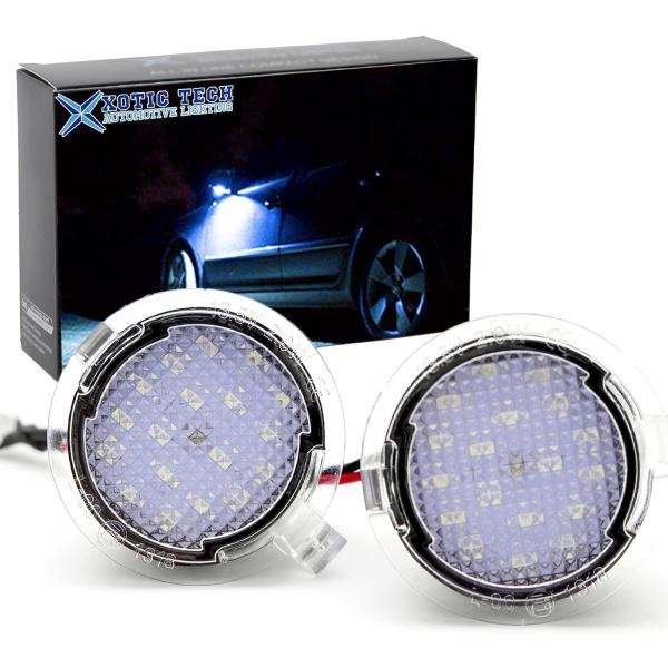 商品名Xotic Tech 18-SMD LED サイドミラーパドルライト フォード F-150 ラプターエクスプローラー用 #PL19IBXotic Tech Pair LED Under Mirror Puddle Lights OE ...