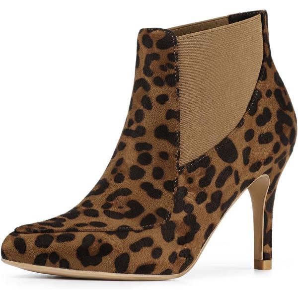 商品名Allegra K Women Pointed Toe Stiletto High Heel Leopard Chelsea Booties 8 M USブランド：Allegra K商品サイズ：8高さ：10.2 cm横幅：26.4 c...