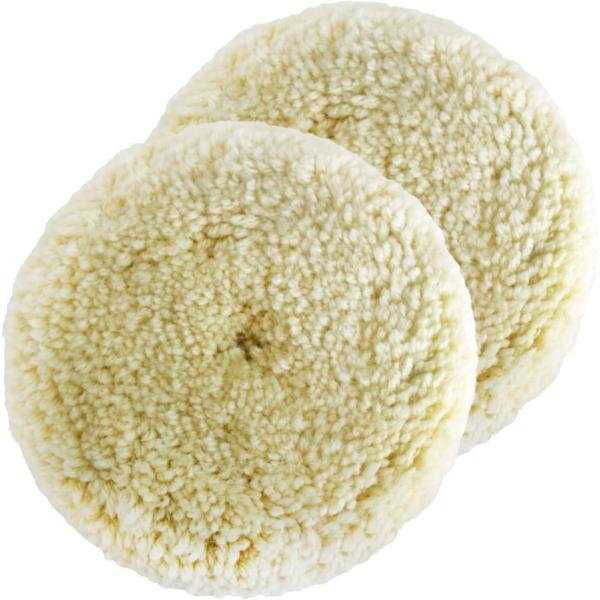 商品名7インチ 研磨ウールパッドキット 2ピース 100%ファインウールバフパッド 糸くずの出にくいウールパッド ロータリーおよびランダムオービットサンダー/ポリッシャーバフ機器バフパッドクリーナー7"" Wool Buffing Pad ...