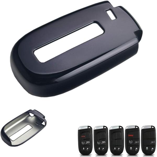 商品名DEWHEL TPUキーフォブ保護カバーケース Dodge Charger Challenger Dart Durango Journey, Jeep Grand Cherokee, Renegadeなど用 (クロームブラック)DEW...