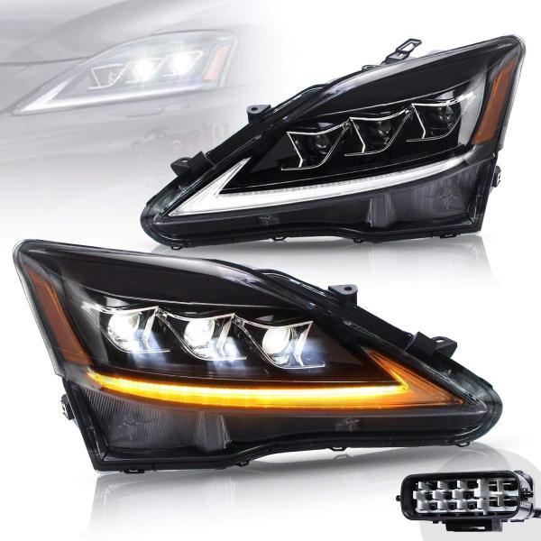商品名YUANZHENG Full LED Headlights for [Lexus IS250 IS350 ISF IS 220d 2006 2007 2008 2009 2010 2011 2012] Front Lamps Asse...
