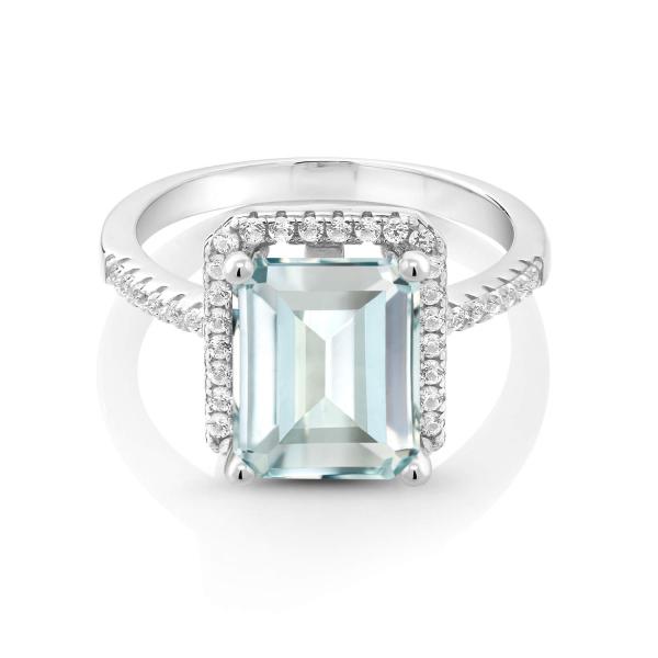 商品名: [Gem Stone King] 3.46カラット シミュレイテッド アクアマリン 指輪 リング レディース シルバー925 Gem Stone King 925 Sterling Silver Sky Blue Simulate...