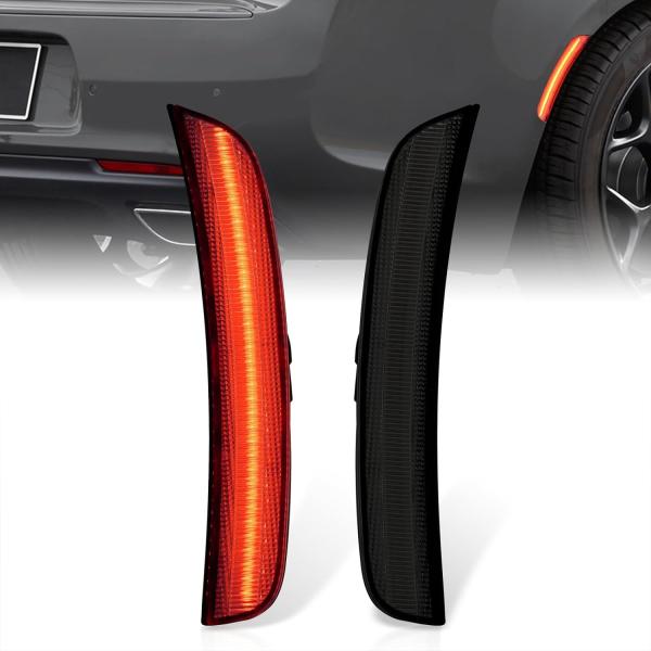 商品名AJP Distributors Front Amber Rear Red LED Side Marker Lights Bumper Reflector Lamps Assembly Compatible/Replacement F...