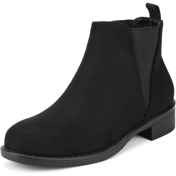 商品名DREAM PAIRS レディース ファッション ウインターアンクルブーツ US サイズ: 9.5 カラー: ブラックDREAM PAIRS Women's Black Chelsea Ankle Boots Low Heel Boo...