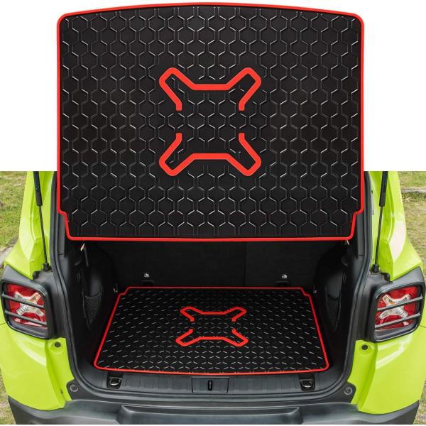 商品名Bonbo トランクカーゴライナーマット Jeep Renegade 2015-2022 2023用 カスタムフィット トランクマット 車のリアブーツライナー 全天候ガード 環境に優しいゴム 無臭Bonbo Trunk Cargo L...