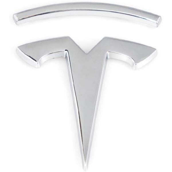 商品名CARRUN 3D Tメタルエンブレム カーサイド/リア/フロントバッジデカール Tesla Model S Model X Model 3 オートアクセサリー シルバー CR-TSL3D T Metal Emblem Car Sid...