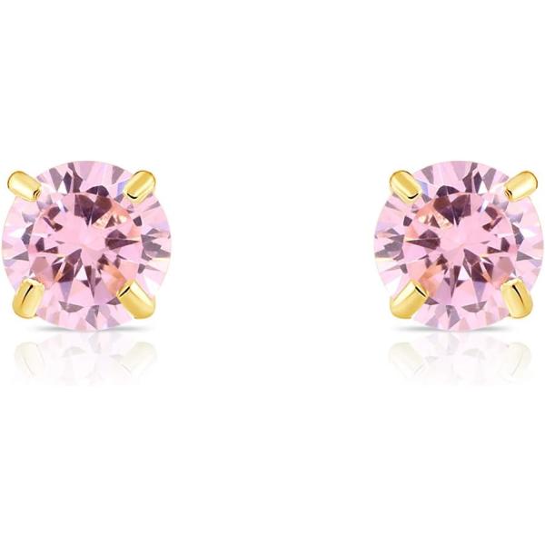 商品名14K イエローゴールド 模造誕生石 キュービックジルコニア スタッドピアス ゴールドバタフライプッシュバック - 4mm14k Yellow Gold Simulated Birthstone CZ Stud Earrings wi...