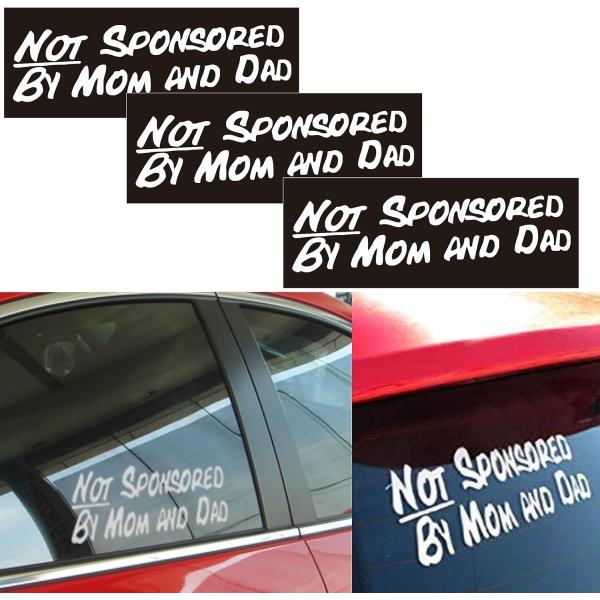 商品名スノーホワイトステッカー 車 トラック 窓用 面白いデカール 反射ビニール #ST45(3s)Xotic Tech 3pcs 6"" Not Sponsored by Mom and Dad Car Window Cool Die-C...