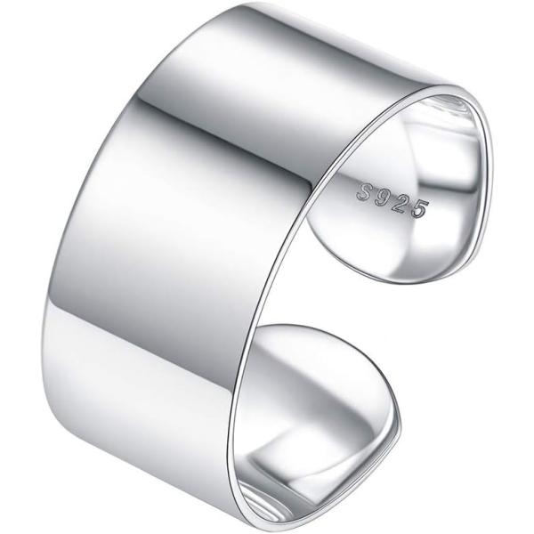 商品名Silvora Sterling Silver Stackable Knuckle Ring, 10MM Toe Finger Open Band Ring for Women Men Girls Minimalist Jewelry...