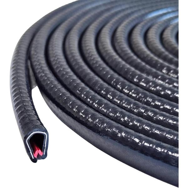 商品名シールストリップ エッジトリム ブラック U 押出 Mサイズ PVCラバーシールプロテクター | U 高さ: 0.55インチ、グリップ: 0.2インチ| PVCプラスチックエッジウェザーストリッププロテクター ほとんどの車にフィット ...