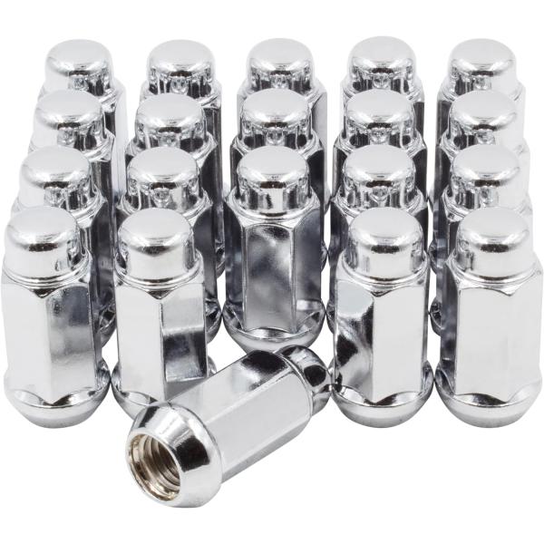 商品名ホイールアクセサリーパーツ 20個 12mm 1.50 12x1.50 スレッド バルジどんぐり1.90 ロングラグナット クローム 3/4インチ 六角 1995-2005 シボレー ブレイザー GMC ジミー 2000-2006 ト...