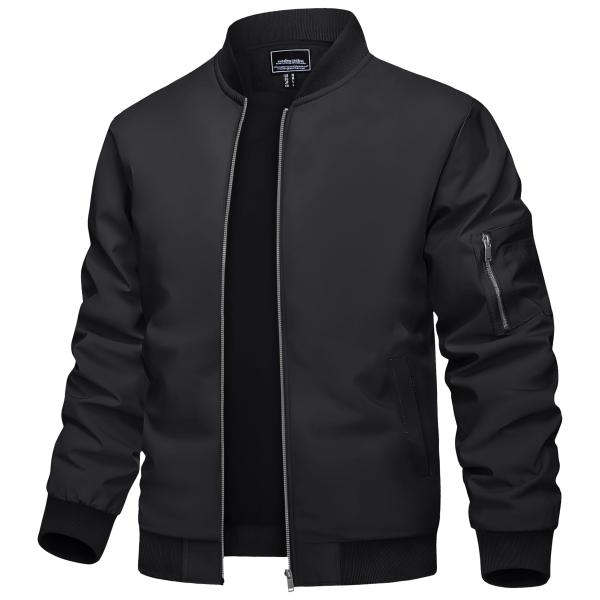 商品名: TACVASEN OUTERWEAR メンズ US サイズ: Medium カラー: ブラック TACVASEN Mens Black Jacket Lightweight Men's Bomber Jackets Lightwe...