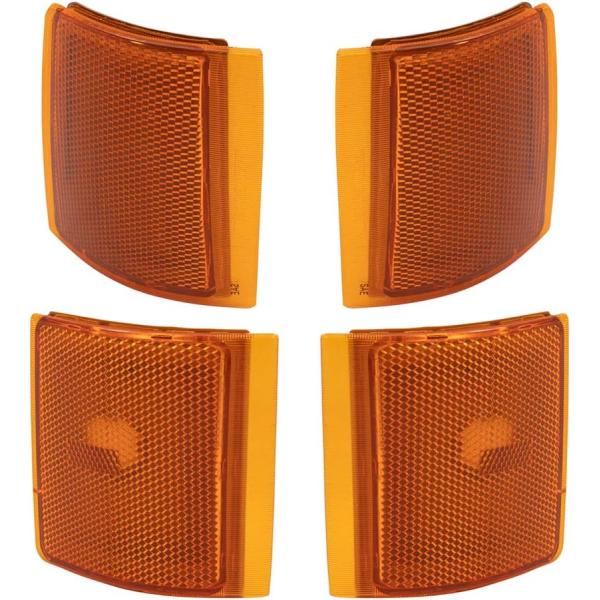 商品名上部&amp;下部信号サイドマーカーライト 4点セット 94-02 GMC ピックアップSUV用 コンポジットヘッドランプ付き 5977463 5977464 5977739 5977740Brock Aftermarket Repl...