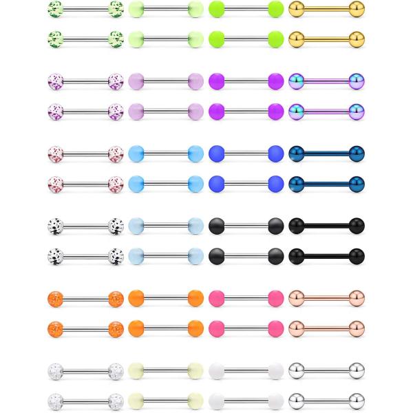 商品名Ftovosyo 48個入り 16G ニップルリング ストレートバーベル サージカルスチール 舌リング ニップリング ボディピアス ジュエリー レディース メンズ 14-22mmFtovosyo 48PCS 16G 14MM Nipp...