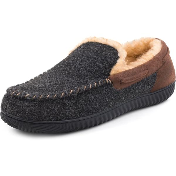 商品名RockDove メンズ Hearthfire メモリーフォーム モック スリッパ, ブラック, 11RockDove Men's Hearthfire Memory Foam Moc Slipper, Size 11 US Men,...